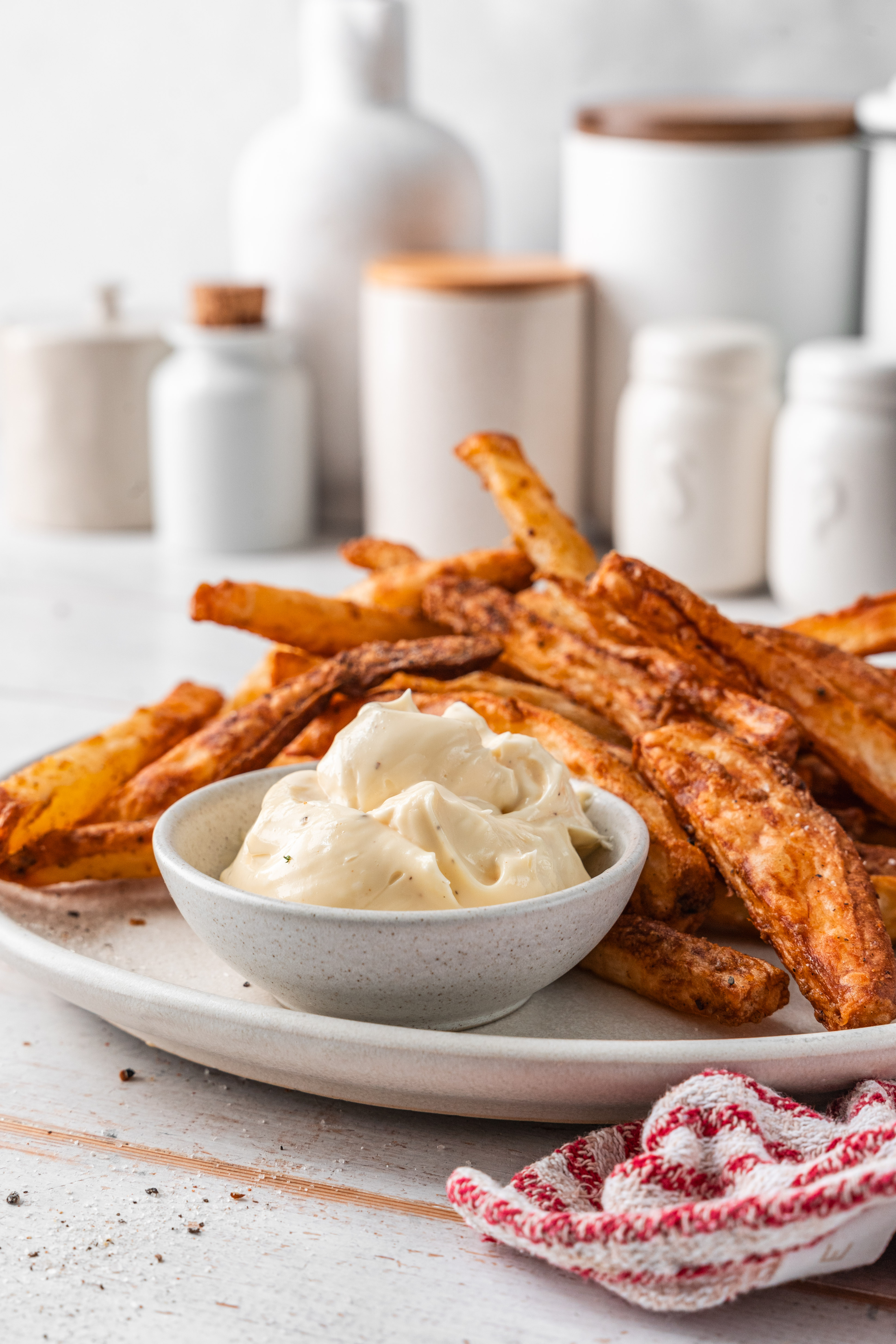 Frites parfaites avec mayonnaise